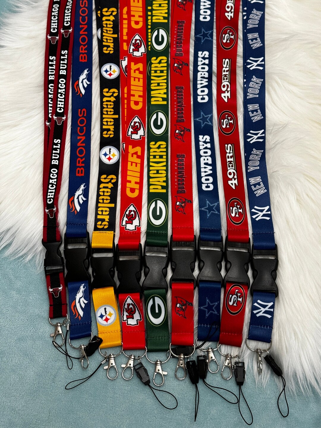 NFL & NBA Lanyard Detachable Keychain Badge ID Holder - Etsy