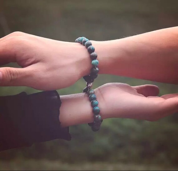 2pcs Magnet Bracelet for Couple Natural Stone Matching - Etsy