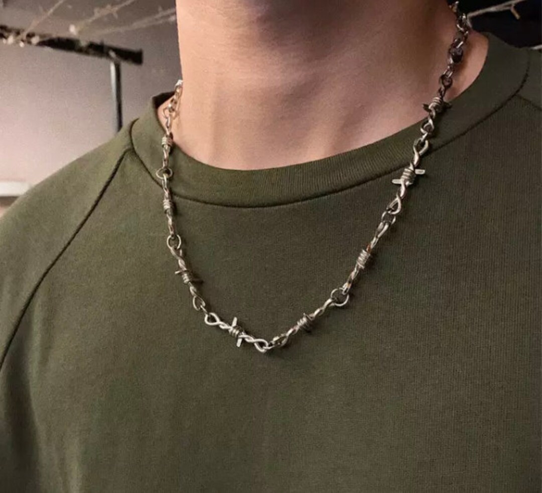 Men & Women Street Silver Color Thorns Bramble Necklace Hip - Etsy