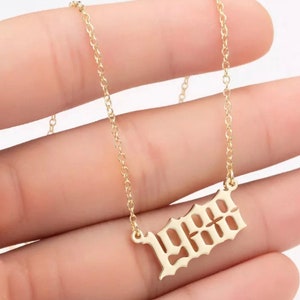 Personalize Year Necklaces Silver/gold Men Women Custom Birth - Etsy