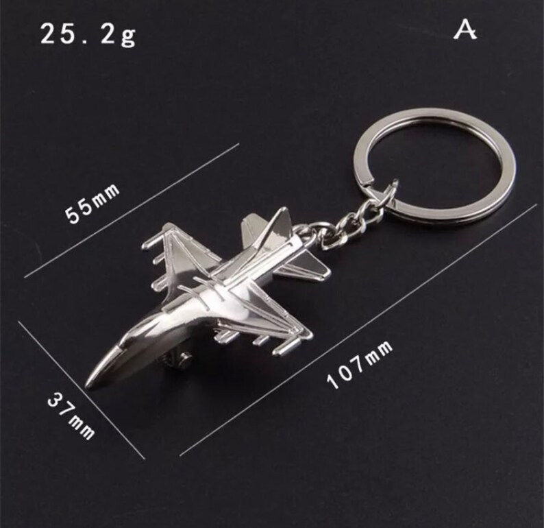 Jet Airplane Silver Keychain Traveller Navy Fighter model | Etsy