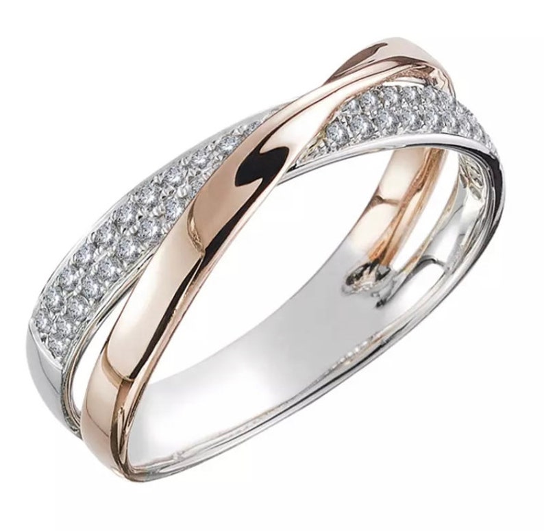 Fresh Two Tone X Shape Cross Ring for Women Wedding Jewelry - Etsy