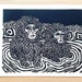 The Blue Snow Monkeys Linoleum Block Print Monkey Art Japanese Onsen ...