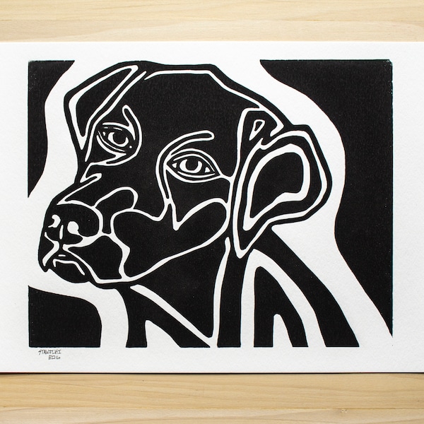 Block Print of Dogs - Etsy