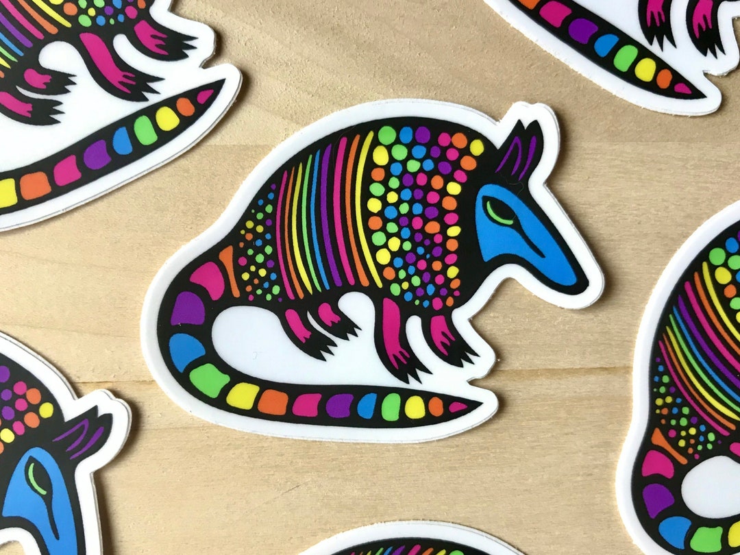 Rainbow Armadillo Vinyl Sticker - Waterproof, Fade Resistant - Etsy