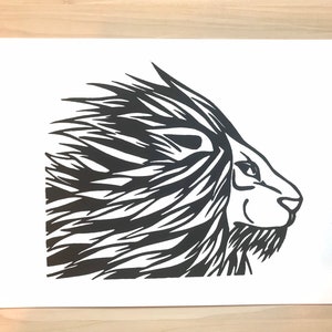 Lion Gold Screen Print - Handmade Printed Color Original Design African ...