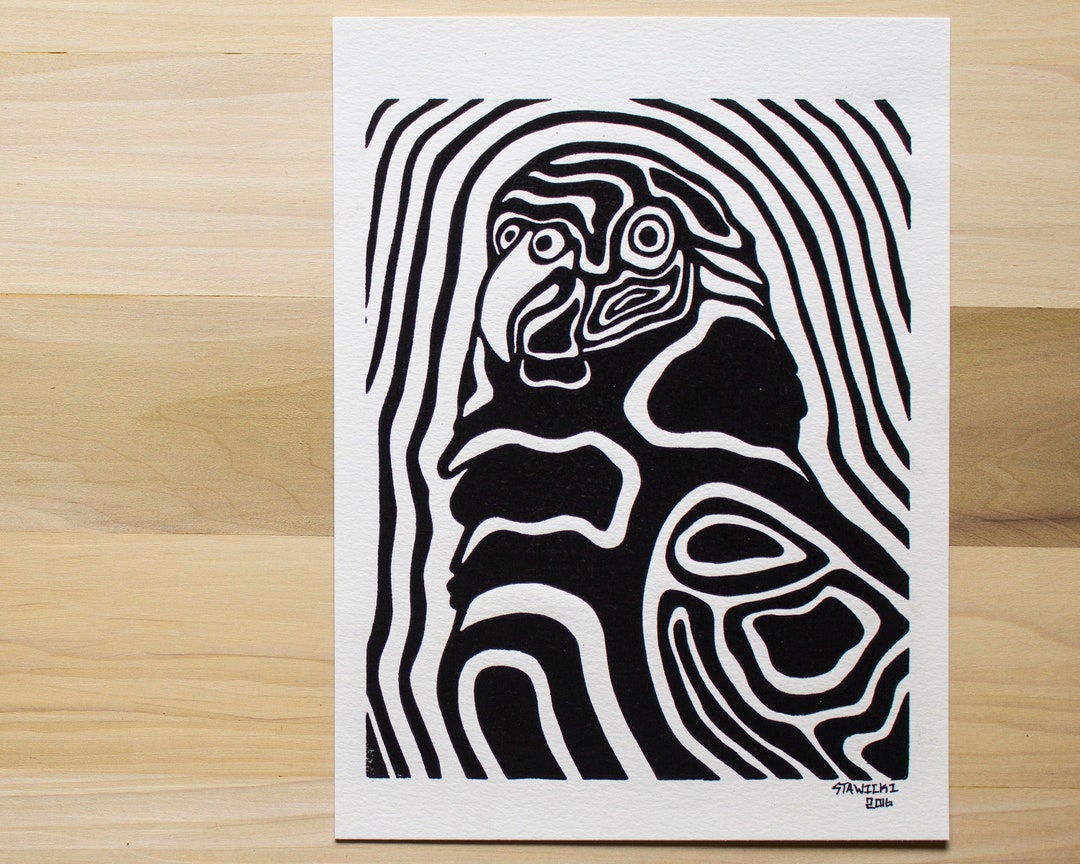 Parrot Block Print – Tropical Bird Art, Hand Carved Linoleum Print - Etsy