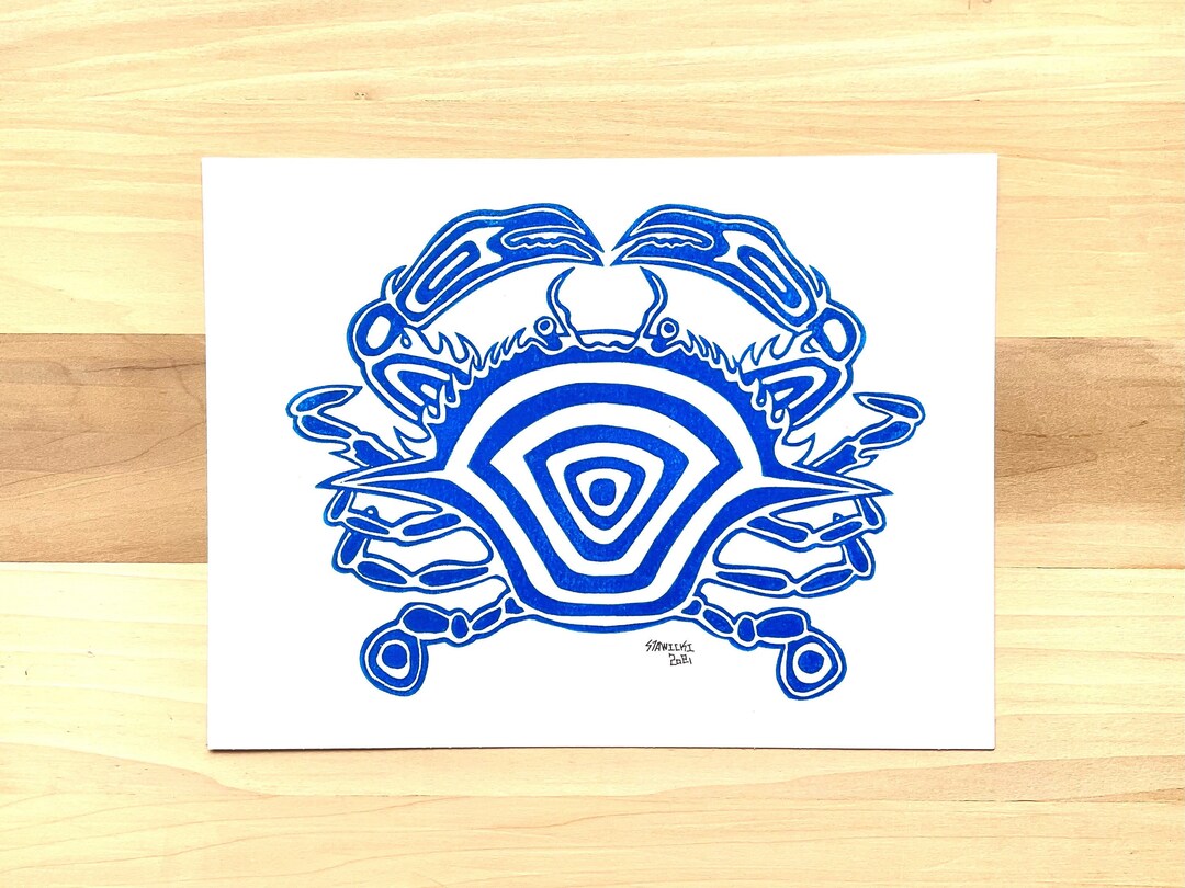 The Crab - Linoleum Block Print Woodblock Ocean Seafood Lovers Cool ...