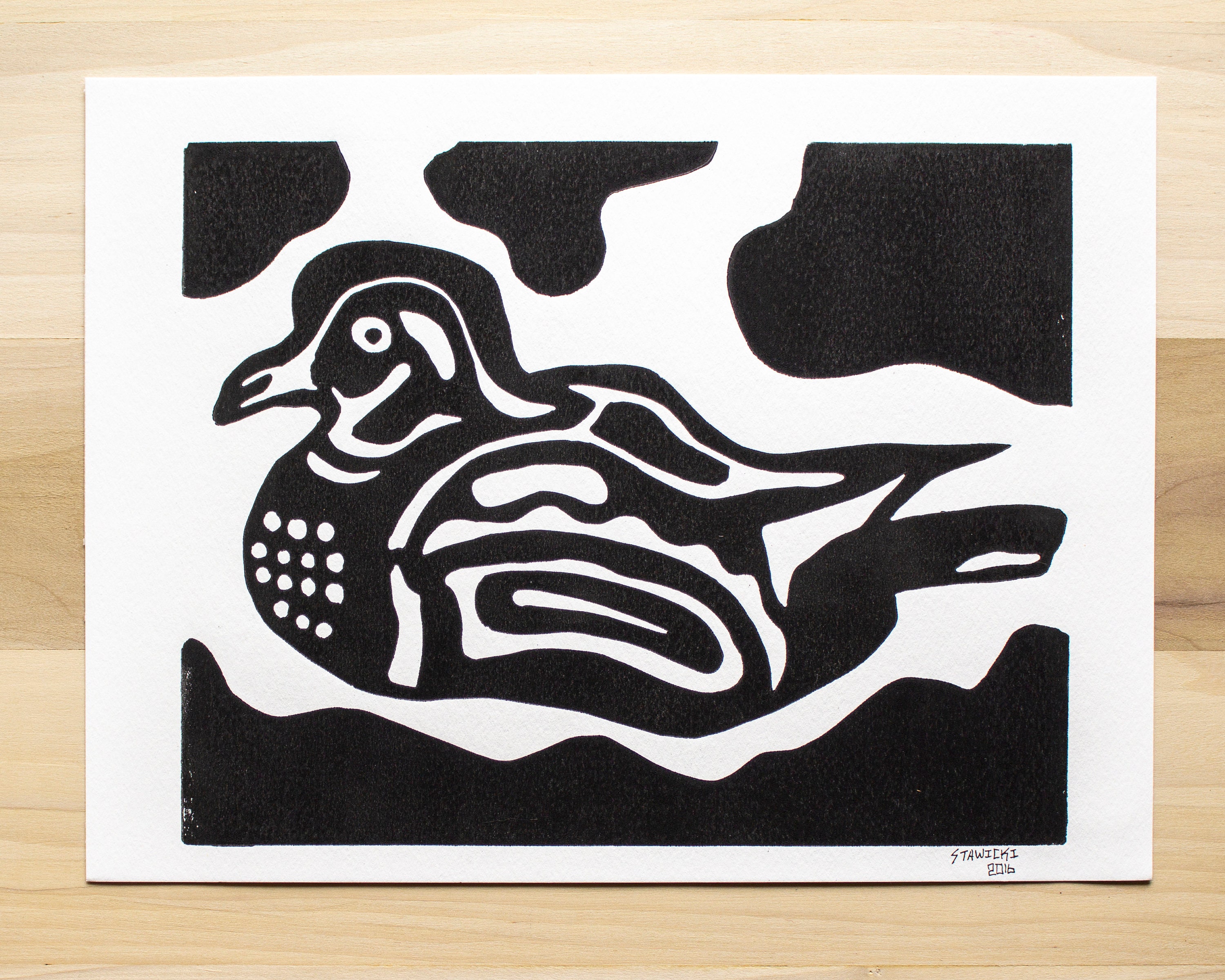 Wood Duck Linoleum Block Print Art & Collectibles Wood & Linocut Prints ...