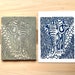 The Blue Elephant Linoleum Block Print Woodblock Safari Lovers Gift ...