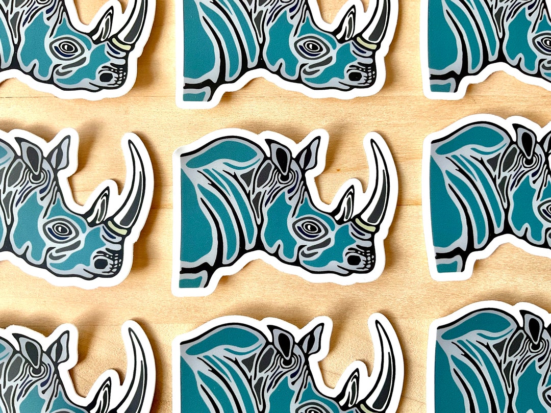 Rhino 3in Vinyl Sticker Cool Animals Water Bottle Decals - Etsy