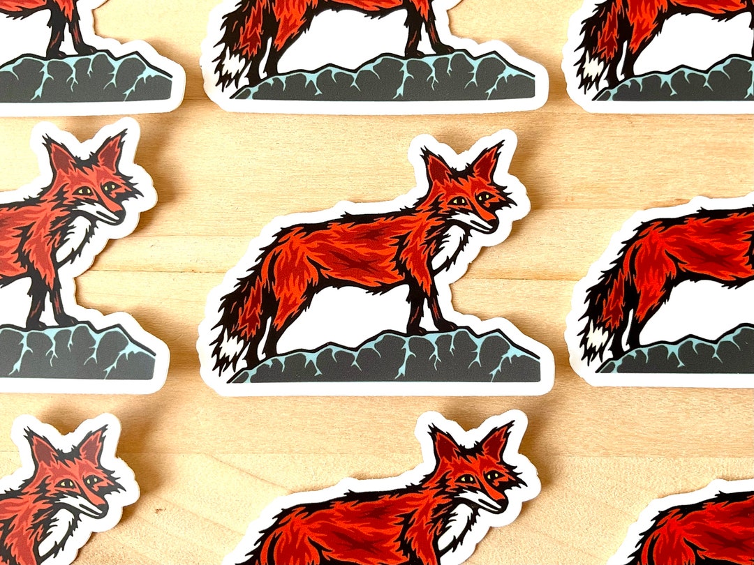 Red Fox 3 Inch Vinyl Sticker Waterproof Stationary Water Bottle Sticker ...