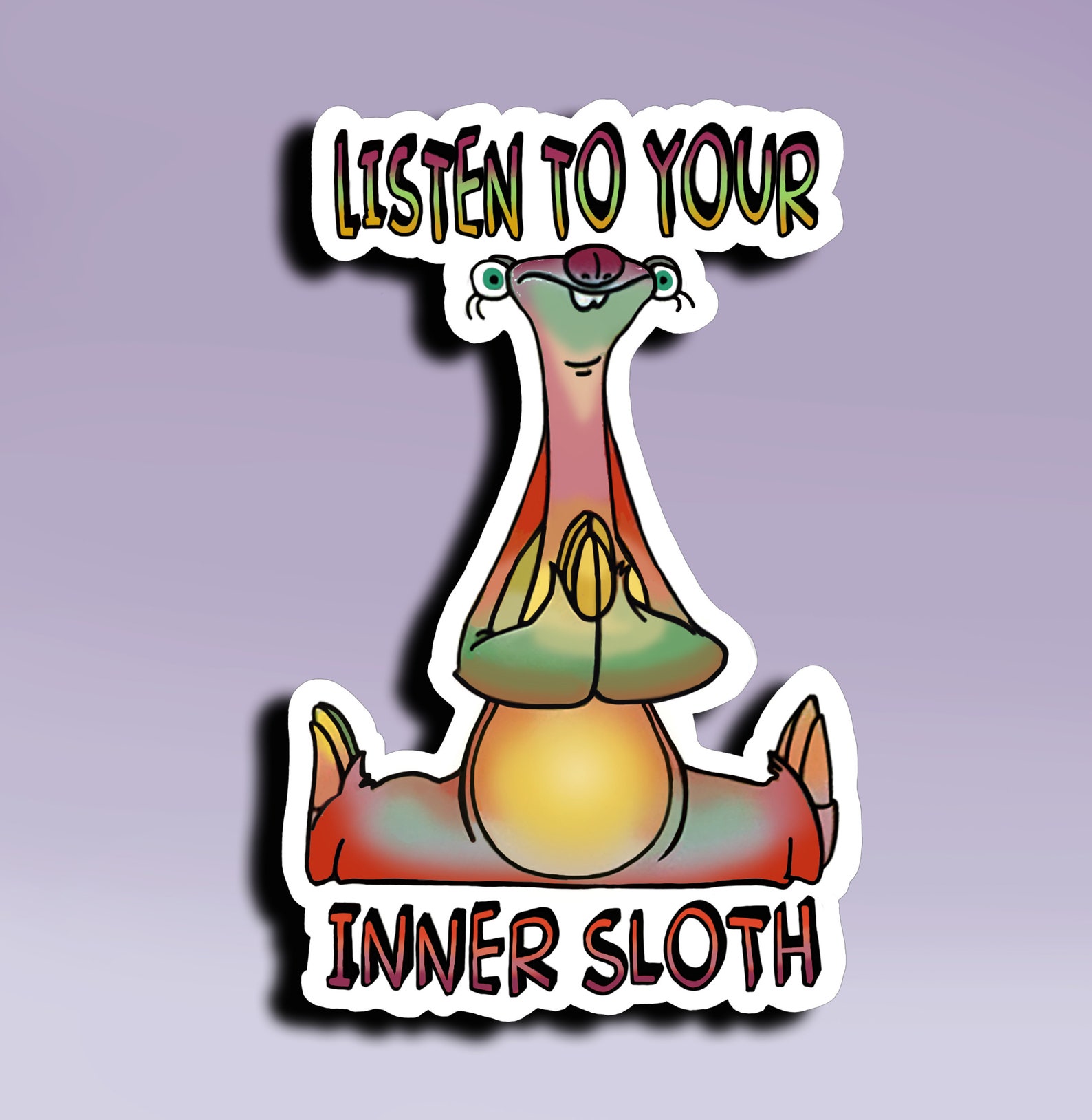 Sticker Listen to Your Inner Sloth Sloth Sticker - Etsy
