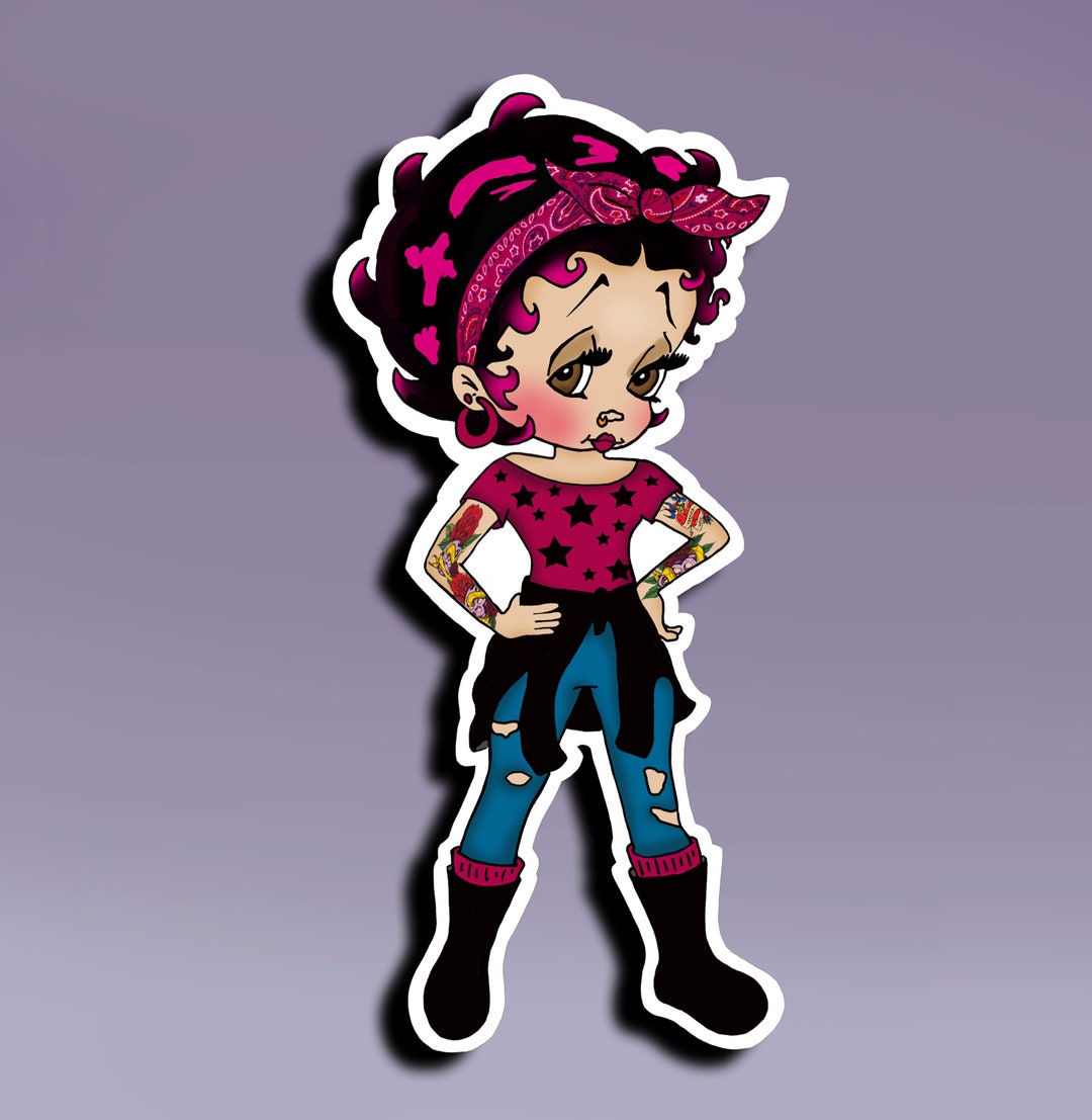 Sticker - the Boopster; Tattooed Betty Boop Sticker; Hipster Betty Boop ...