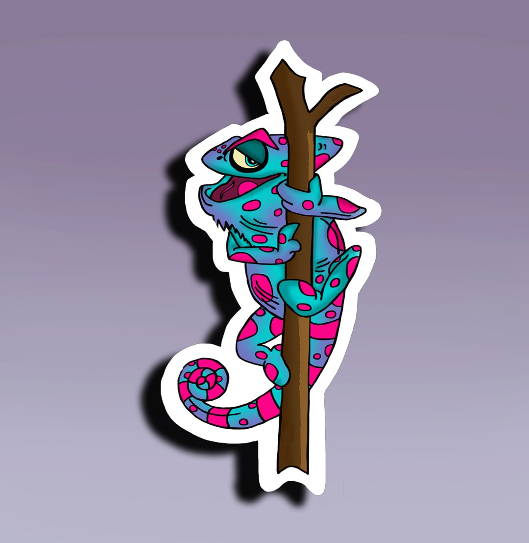 Sticker - Chameleon; Lizard Sticker; Animal Sticker; Graphic Sticker - Etsy