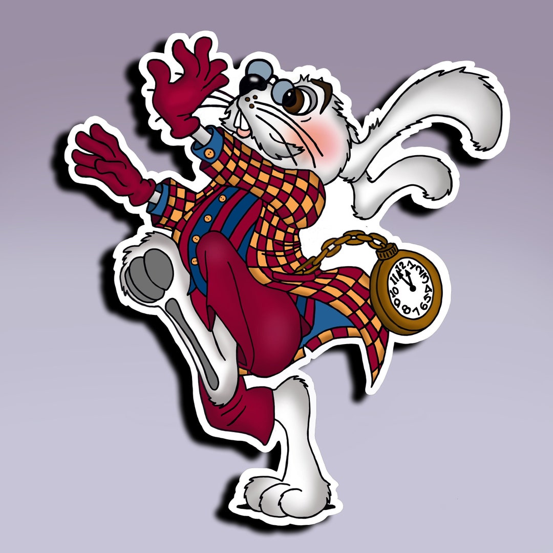 Sticker - White Rabbit; White Rabbit Sticker; A Dapper White Rabbit ...