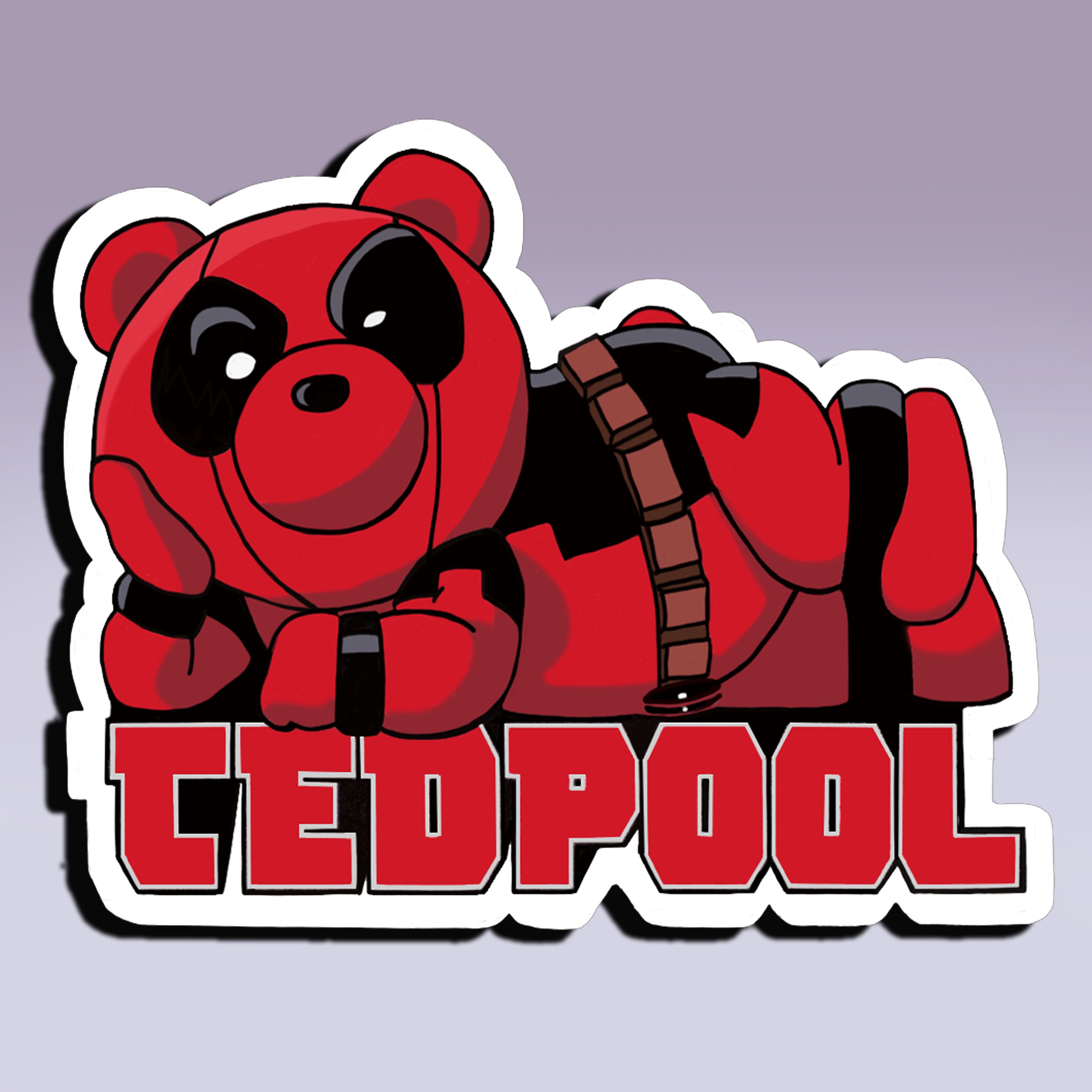 Sticker Tedpool Ted and Deadpool Mash up Sticker Mashup | Etsy