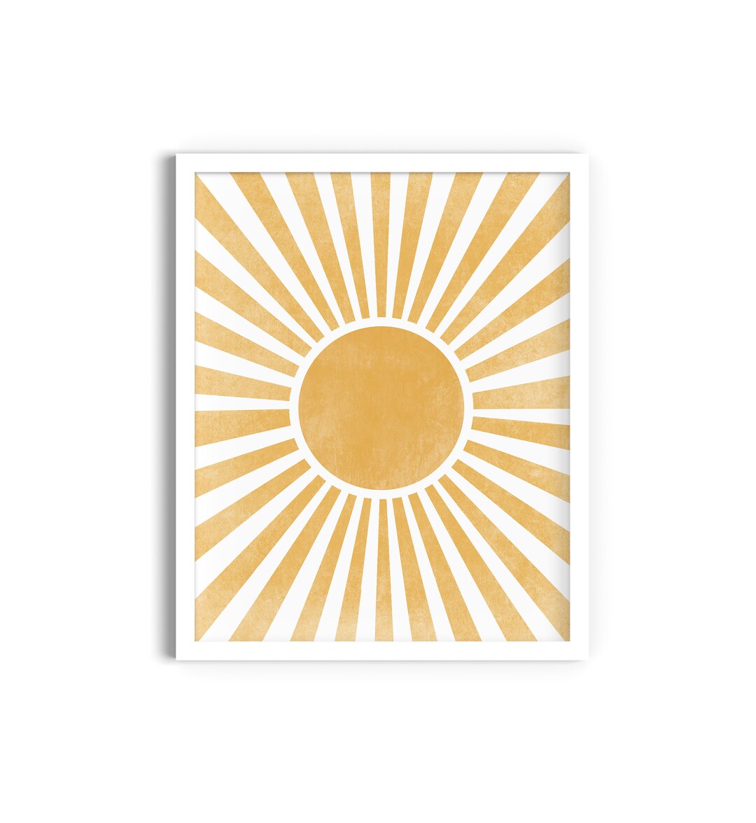 Gold Sunburst Printable, Boho Sunburst Wall Decor, Yellow Sunshine ...
