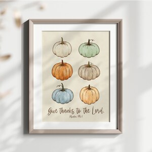 Give Thanks to the Lord, Fall Printable, Pumpkin Collage Wall Art ...