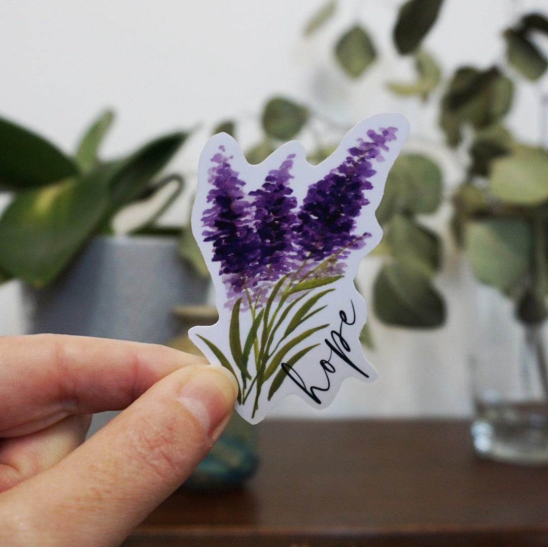 Hope Vinyl Sticker, Bible Sticker, Lavender Flowers Sticker, Lavender ...