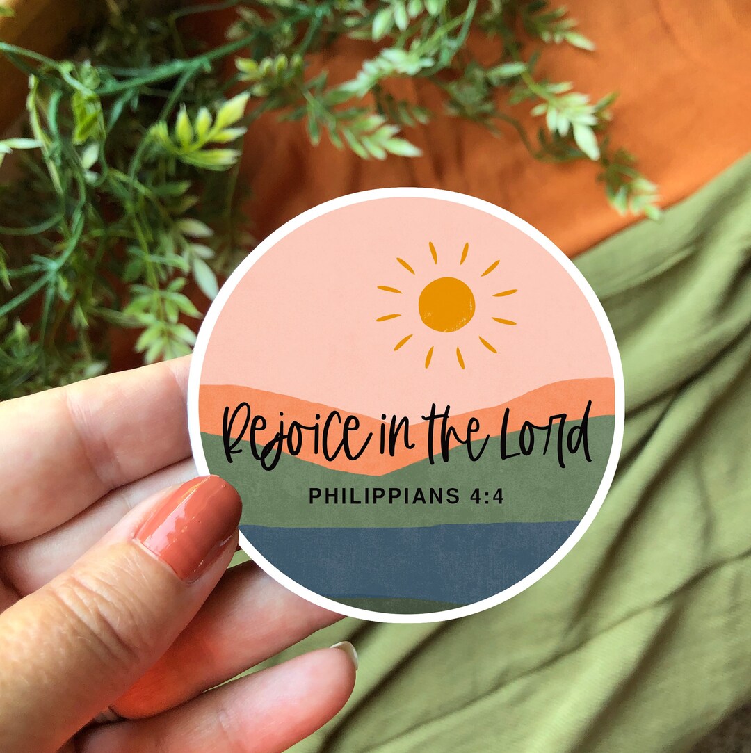 Rejoice in the Lord Sticker, Jesus Sticker, Boho Water Bottle Sticker ...