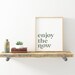 Enjoy the Now Printable, Inspirational Wall Print, Green Font Word Art ...