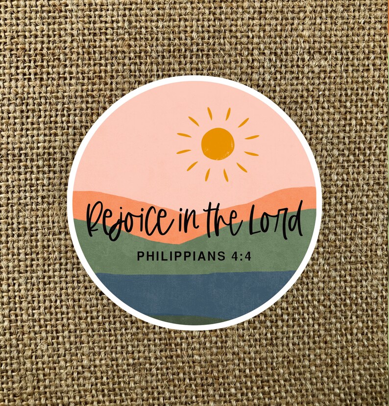 Rejoice in the Lord Sticker, Jesus Sticker, Boho Water Bottle Sticker ...