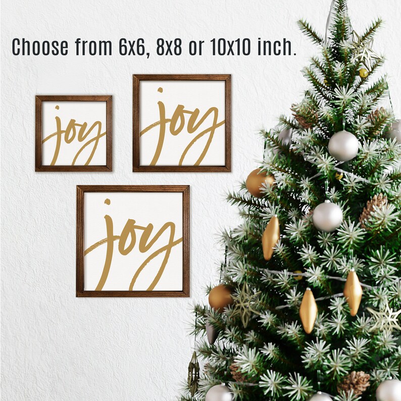 Gold Joy Christmas Wood Sign, Christmas Table Decor, Holiday Joy Wall ...