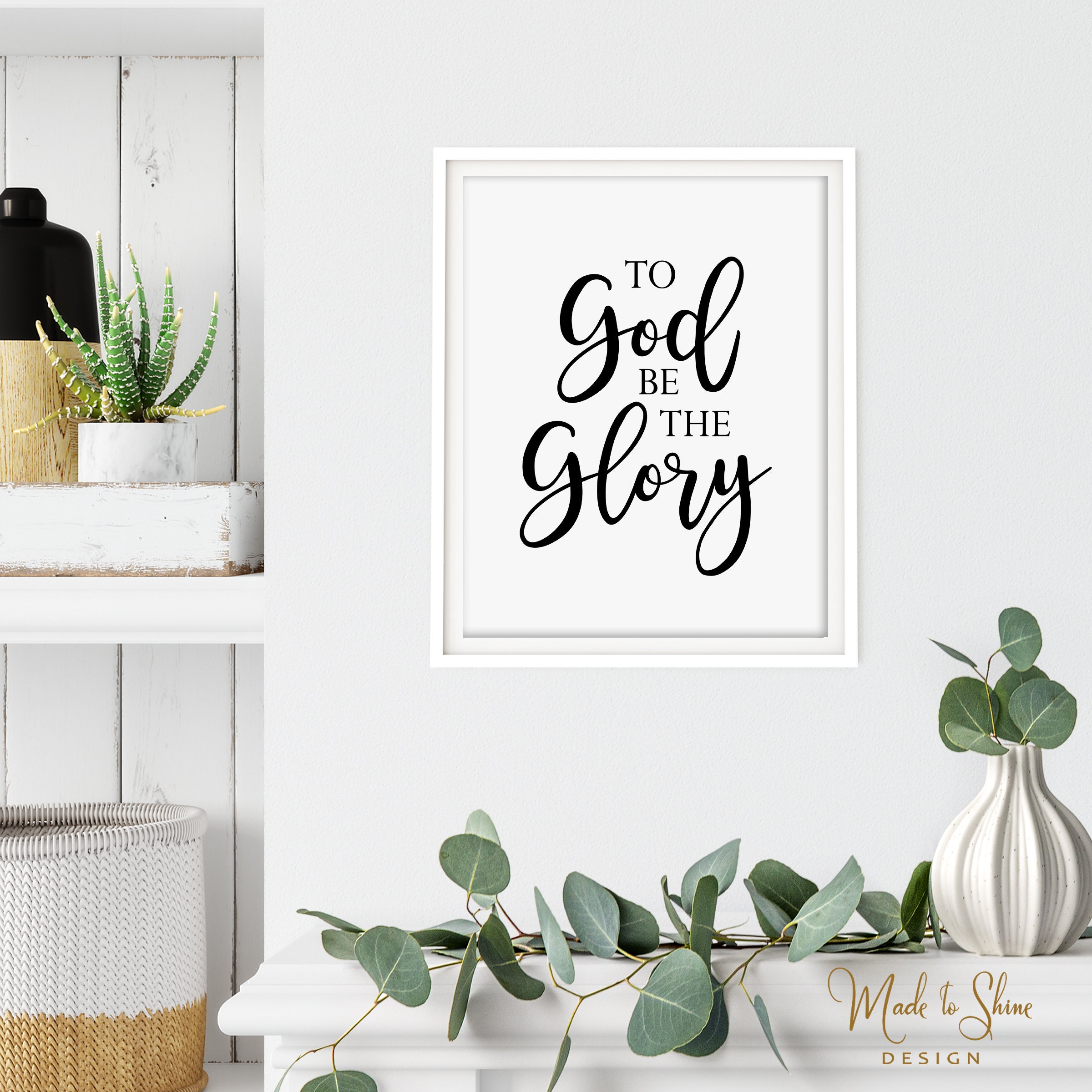 To God Be the Glory Wall Printable Hymn Word Art Instant | Etsy
