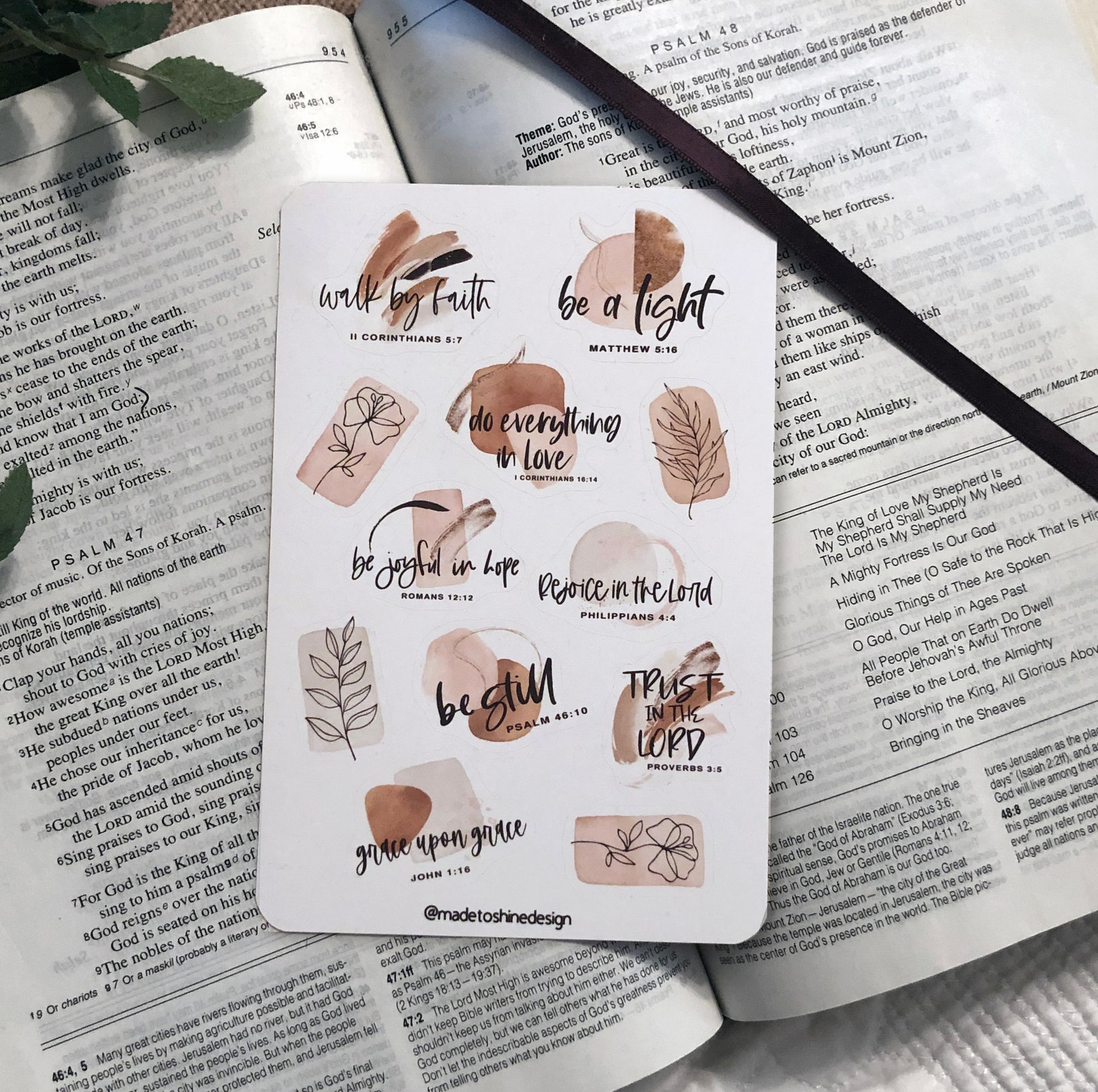 Bible Scripture Sticker Sheet Journaling Stickers Peel and - Etsy