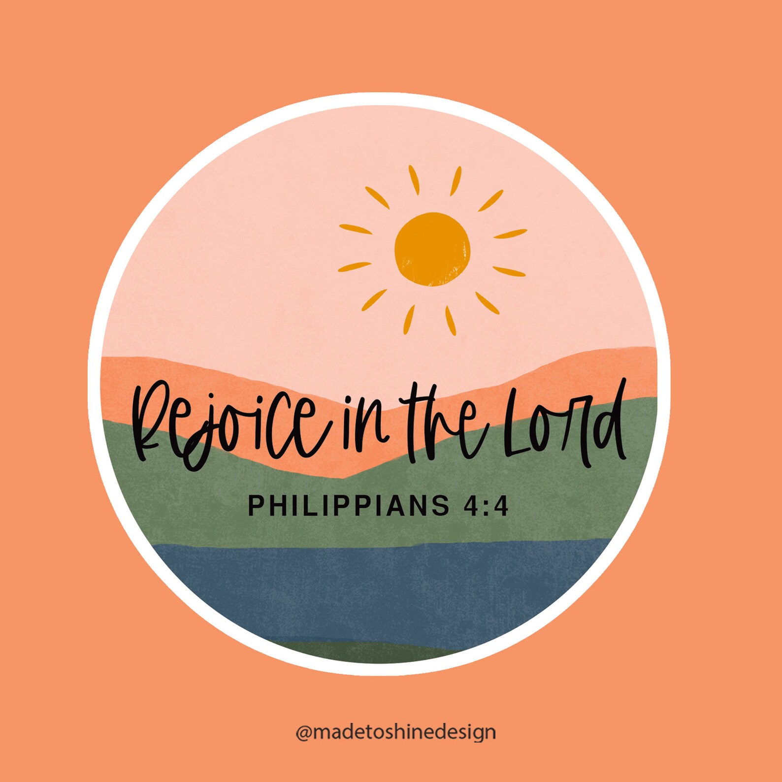 Rejoice in the Lord Sticker, Jesus Sticker, Boho Water Bottle Sticker ...