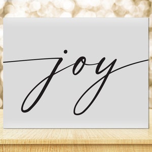 Joy Word Art Print, Joy Cursive Script Wall Print, Christmas Home Decor ...