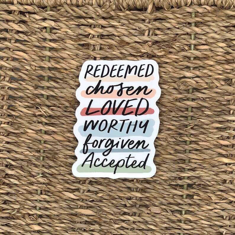 Redeemed Chosen Loved Sticker, Christian Sticker, Waterproof Sticker ...