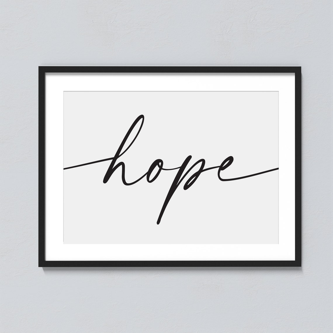 Hope Word Art Print Hope Cursive Script Font Wall Art - Etsy Singapore