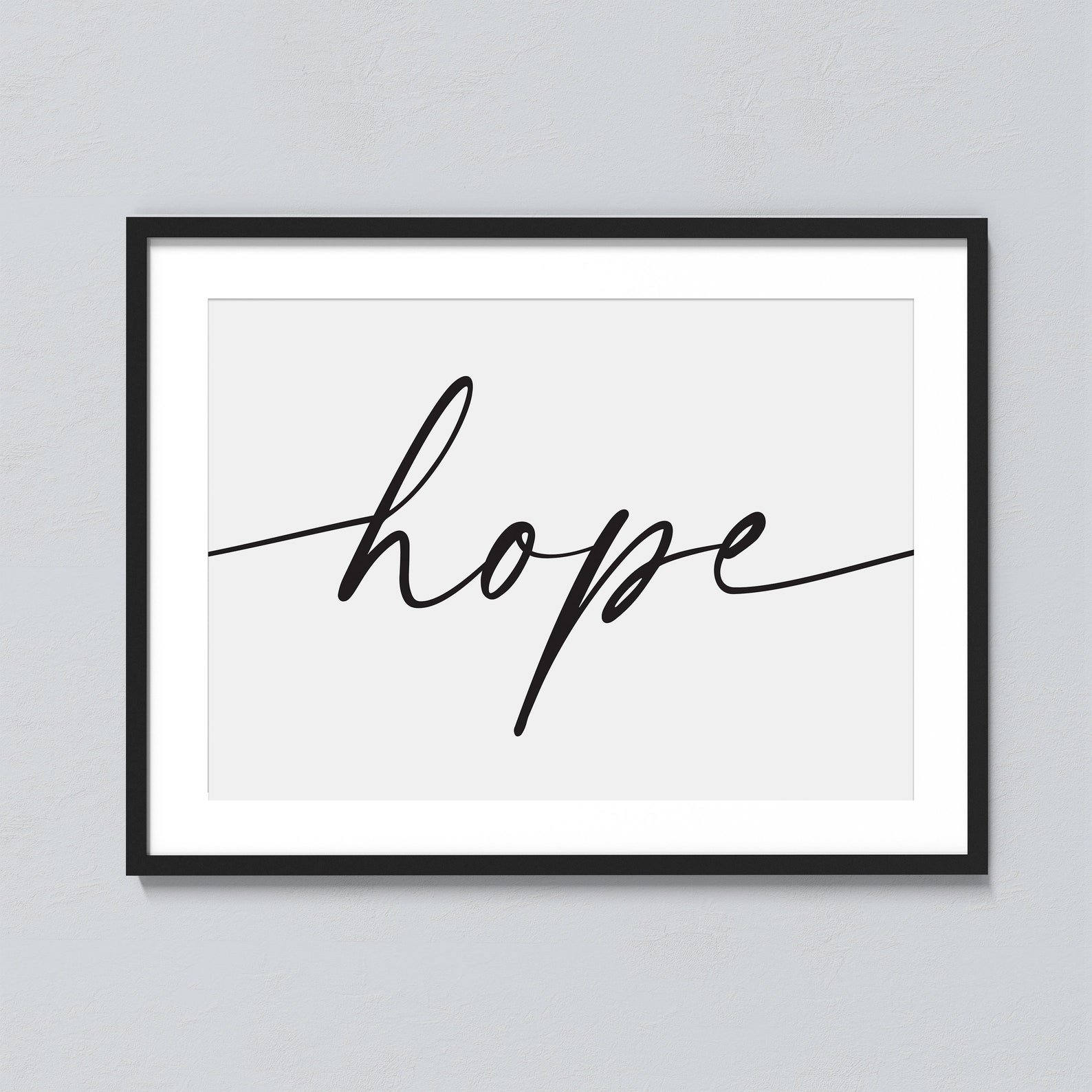Hope Word Art Print Hope Cursive Script Font Wall Art - Etsy