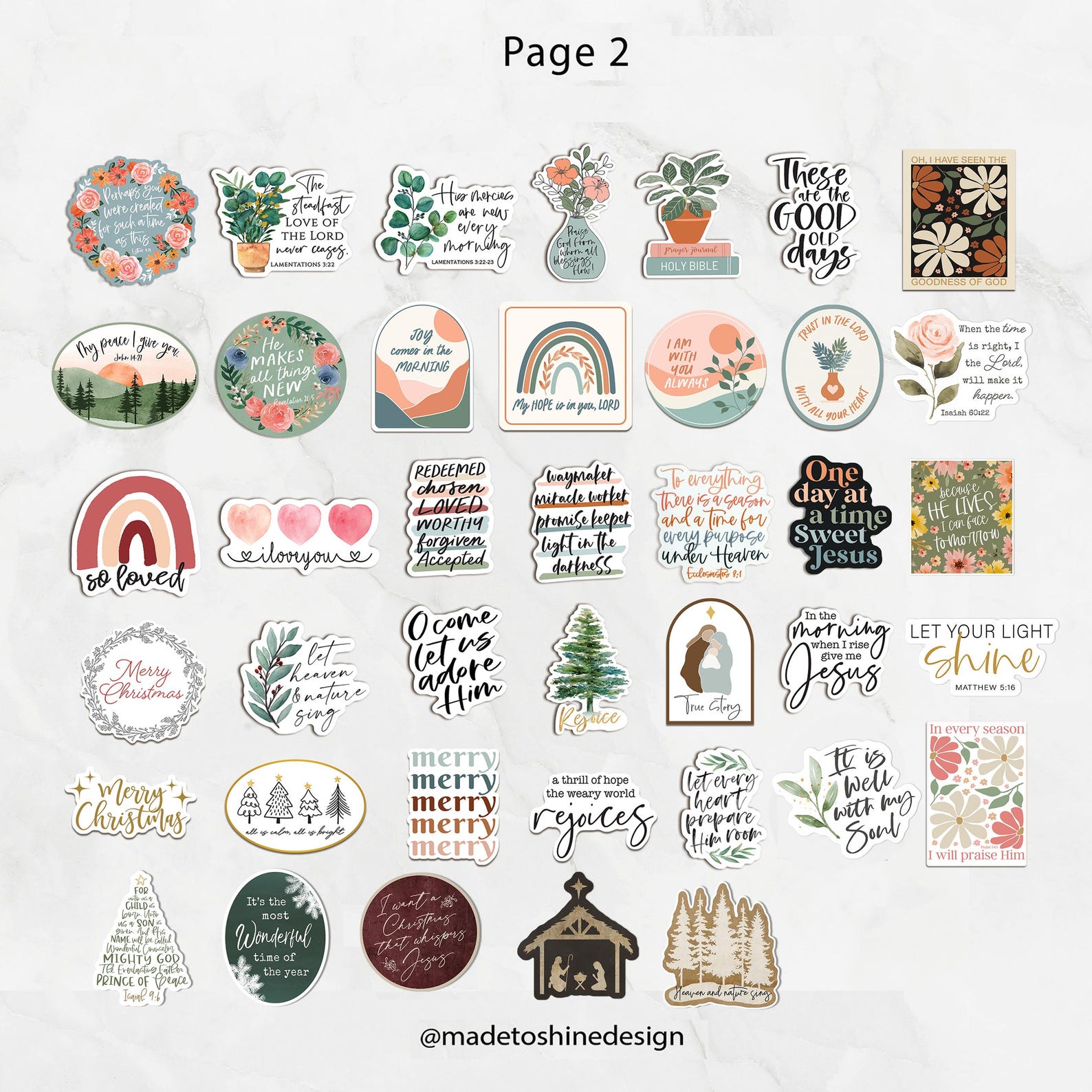 Bundle of 3 Faith Based Stickers, Waterproof Sticker Bundle, Pick Three ...