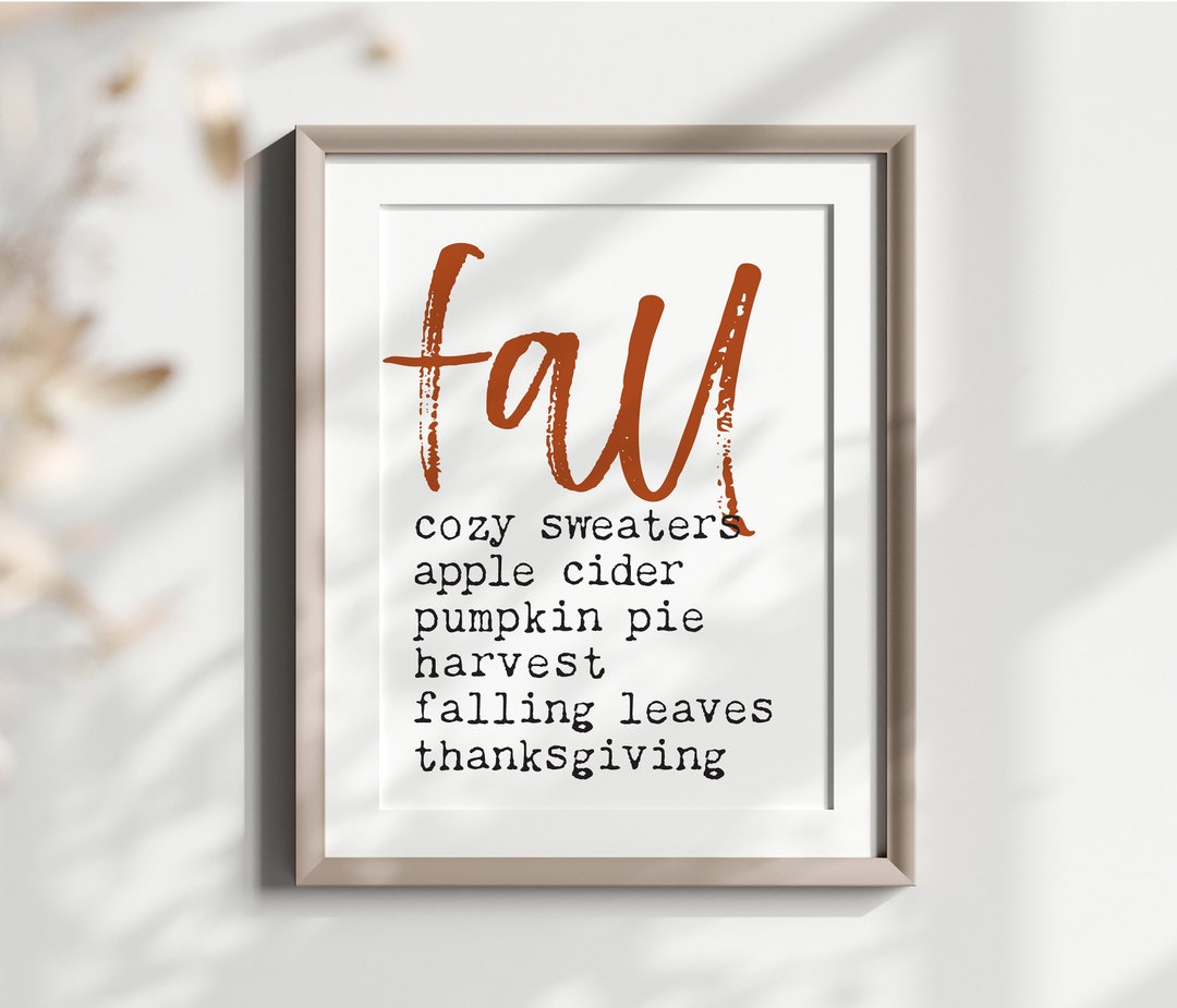 Fall Quote Printable, Fall Word Art, Cozy Sweaters, Apple Cider ...