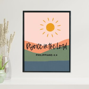 Rejoice in the Lord Boho Printable, Christian Print, Proverbs 3:5, Boho ...
