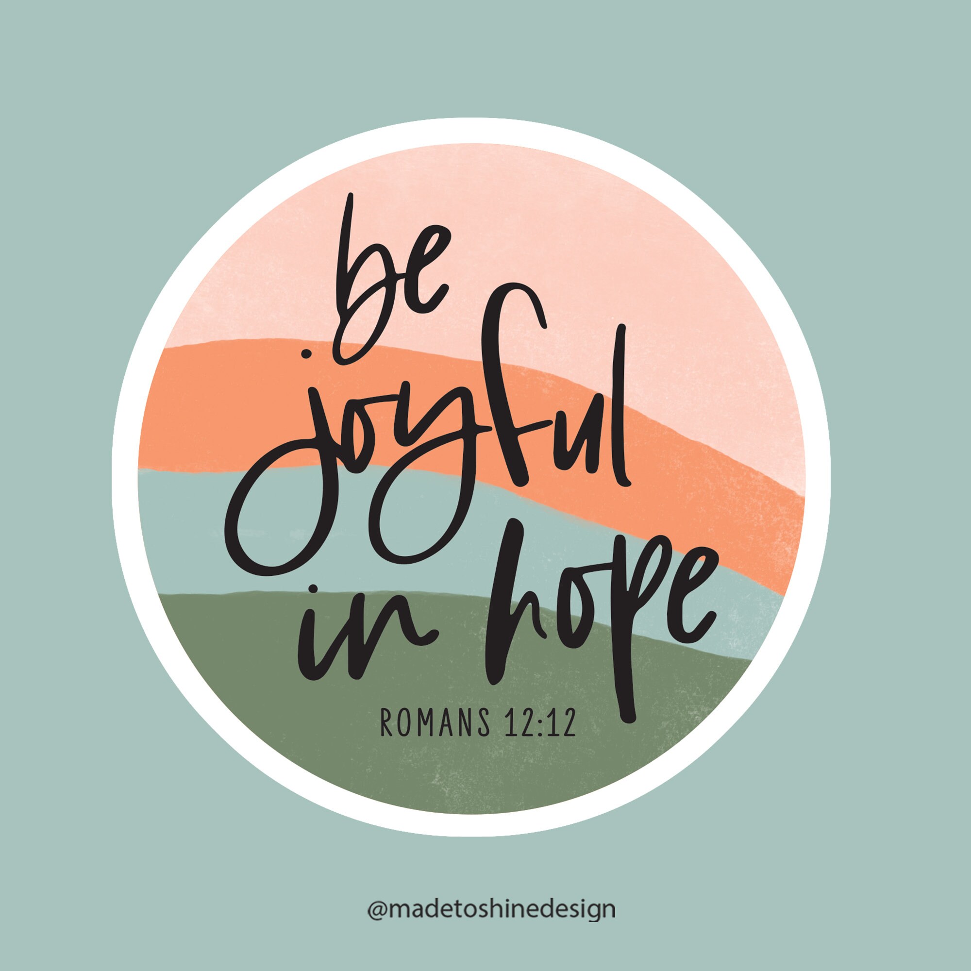 Be Joyful in Hope Faith Sticker Boho Rainbow Sticker - Etsy