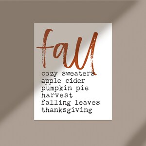 Fall Quote Printable, Fall Word Art, Cozy Sweaters, Apple Cider ...