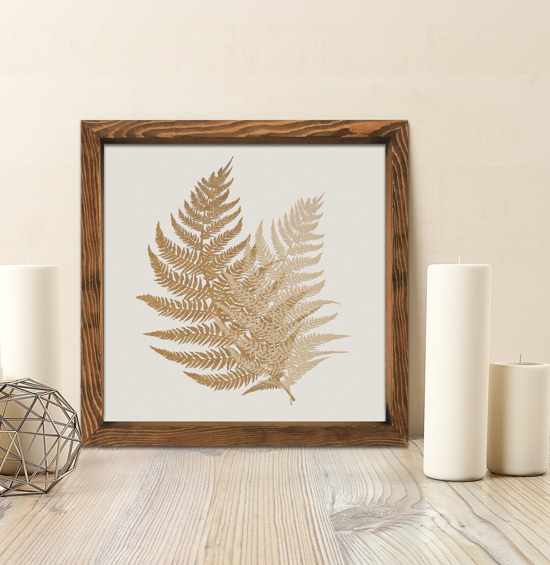 Pair of Ferns Wall Sign, Botanical Wall Art, Linen Ferns Canvas Print ...