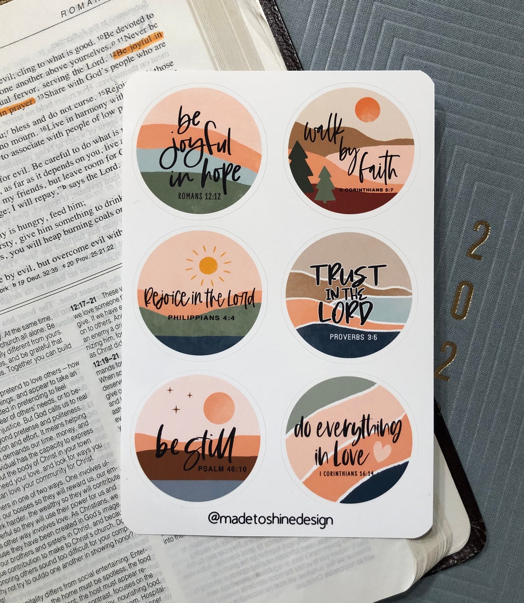 Christian Boho Journaling Sticker Sheet, Bible Peel and Stick Vinyl ...