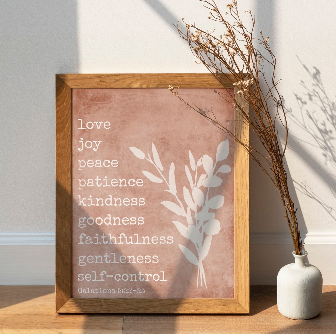 Fruit of the Spirit Botanical Digital Download, Christian Bible Verse ...