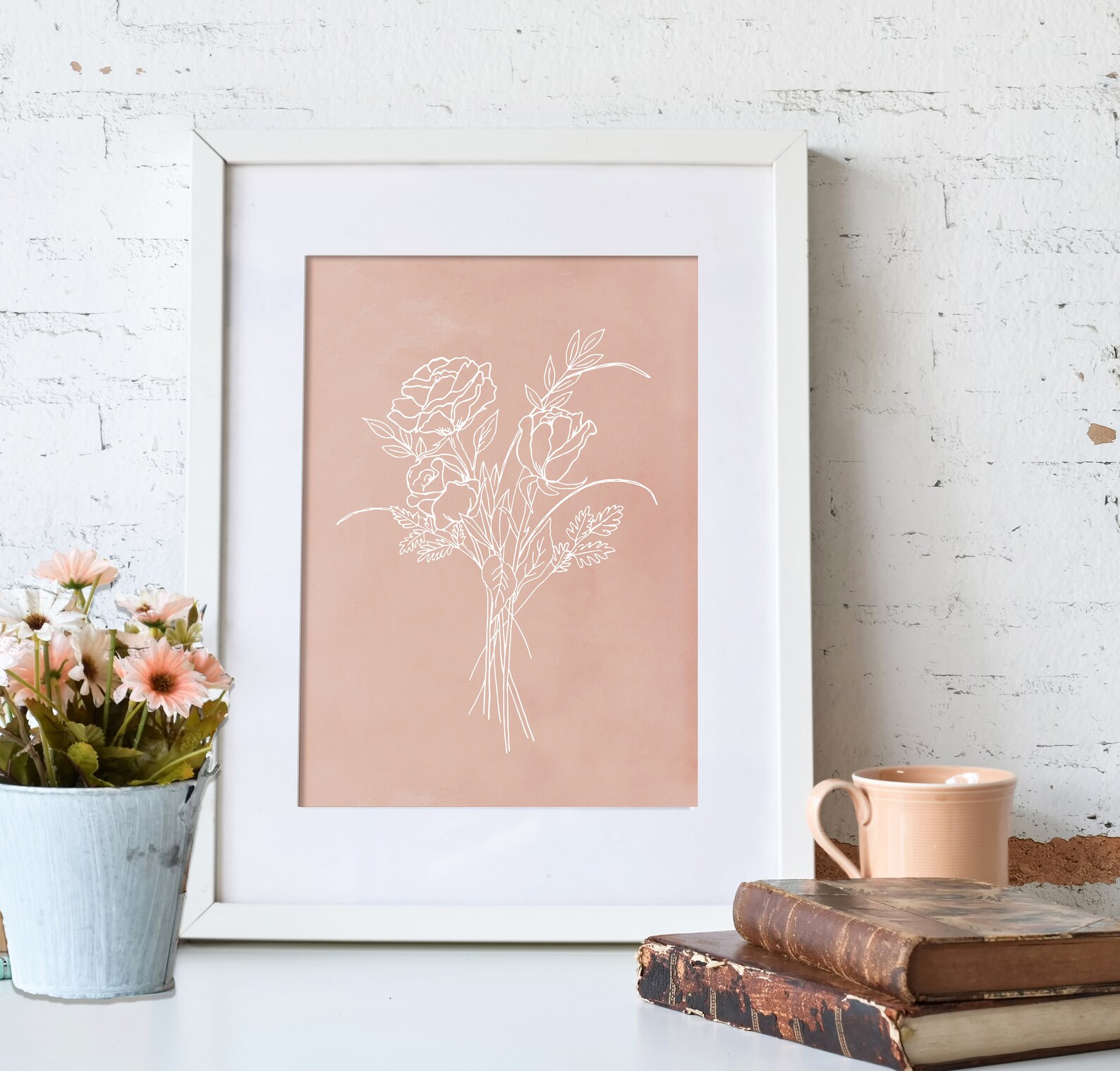 Roses in Bloom Printable Hand Drawn Floral Home Decor | Etsy