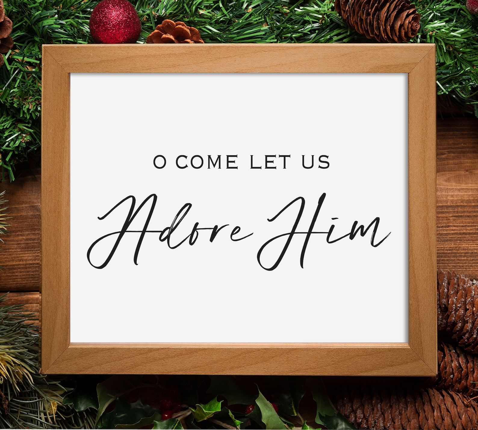 O Come Let Us Adore Him Printable Christmas Carol Print - Etsy