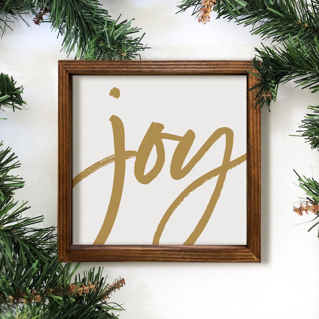 Gold Joy Christmas Wood Sign, Christmas Table Decor, Holiday Joy Wall ...
