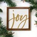 Gold Joy Christmas Wood Sign, Christmas Table Decor, Holiday Joy Wall ...