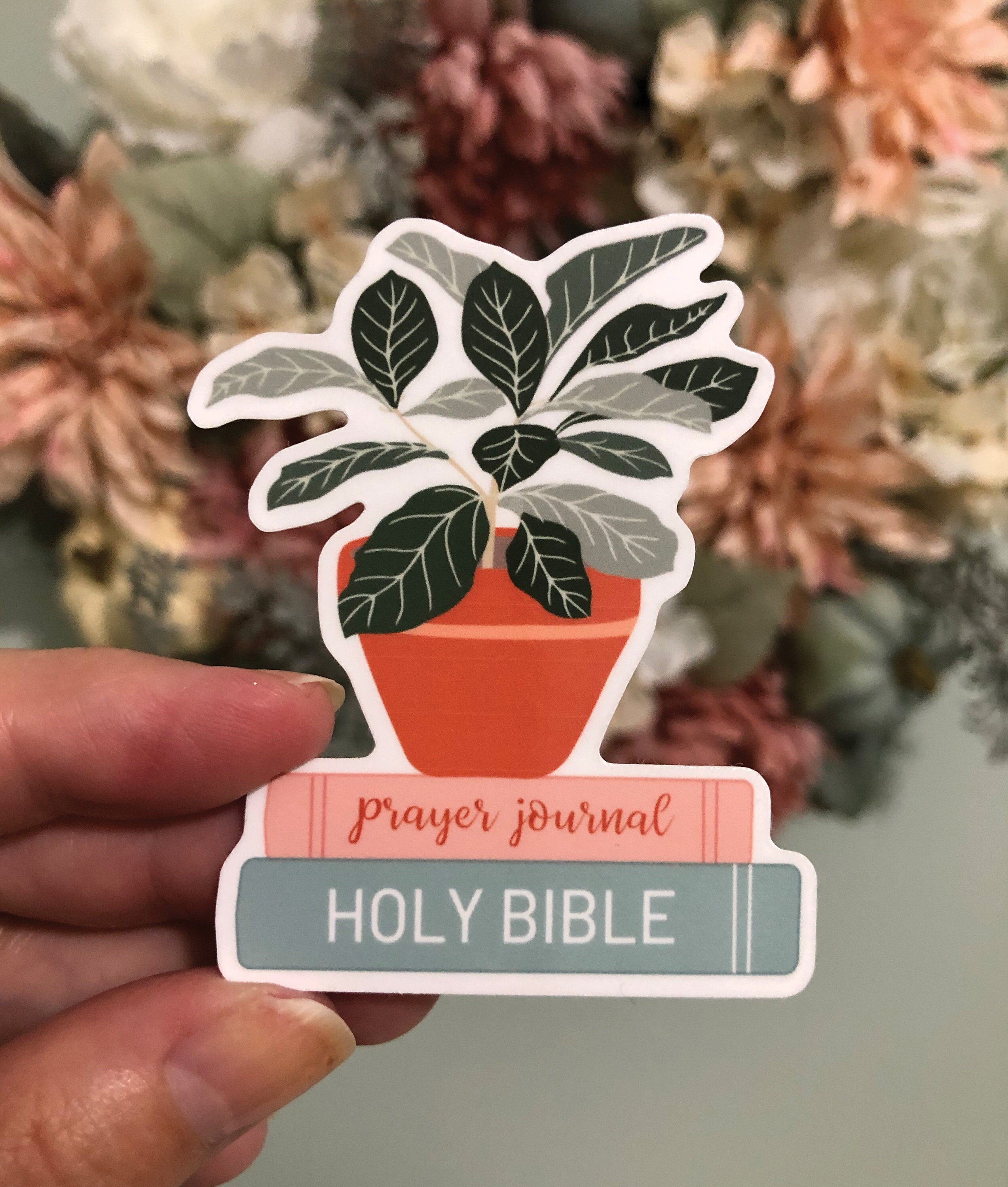 Bible and Prayer Sticker Plant Sticker Holy Bible Sticker | Etsy