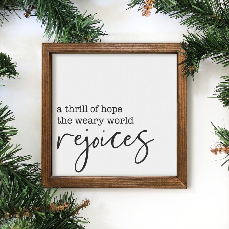 A Thrill of Hope Christmas Sign, Faith Decor, Seasonal Wood Sign ...