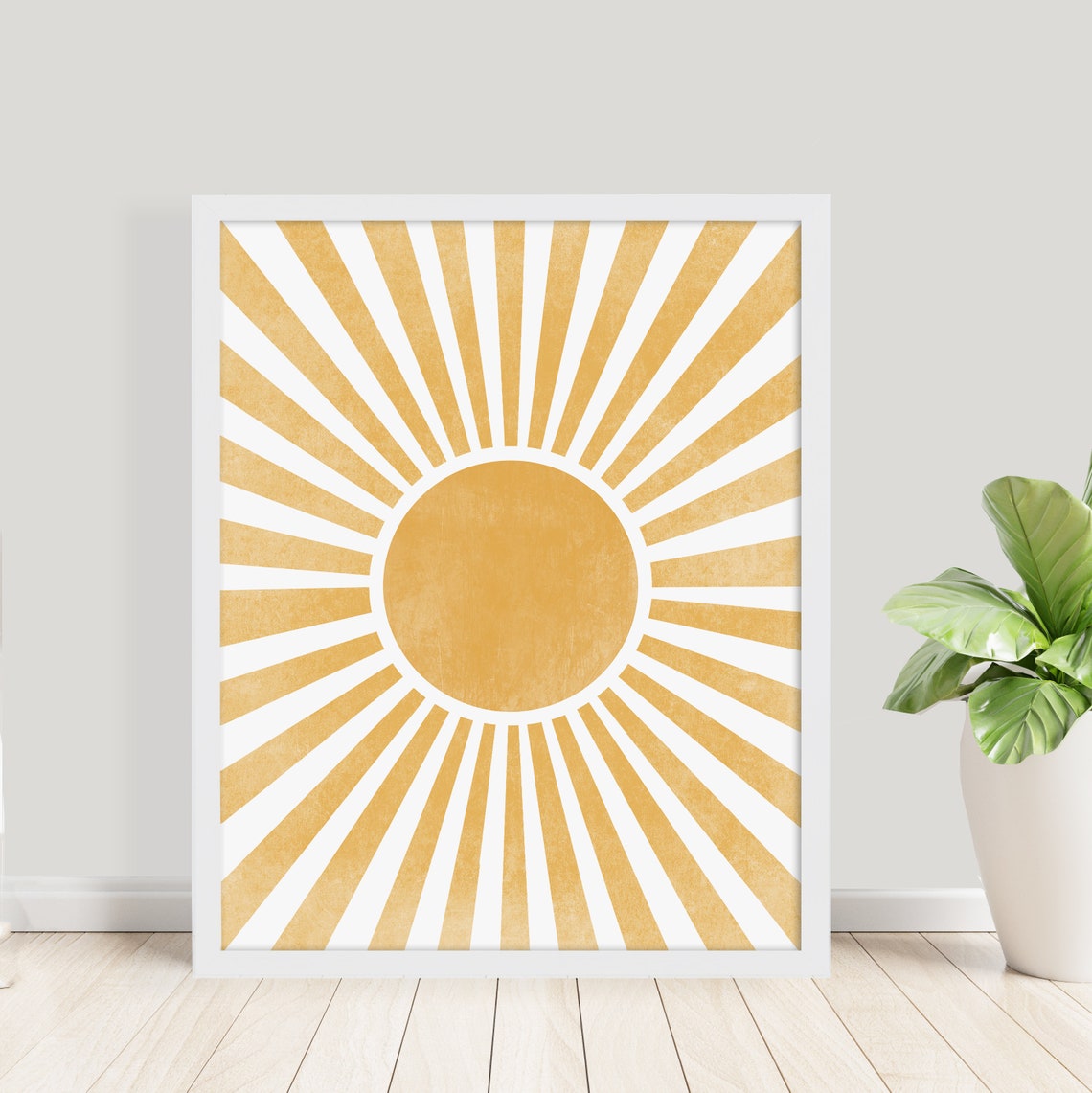 Gold Sunburst Printable Boho Sunburst Wall Decor Yellow - Etsy